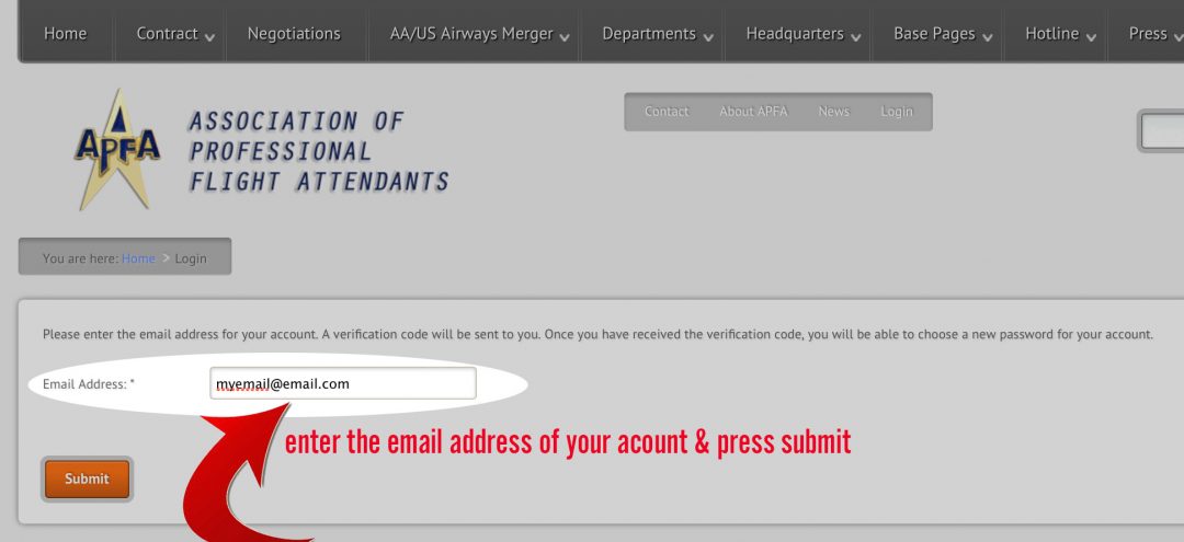 User Login Instructions – APFA